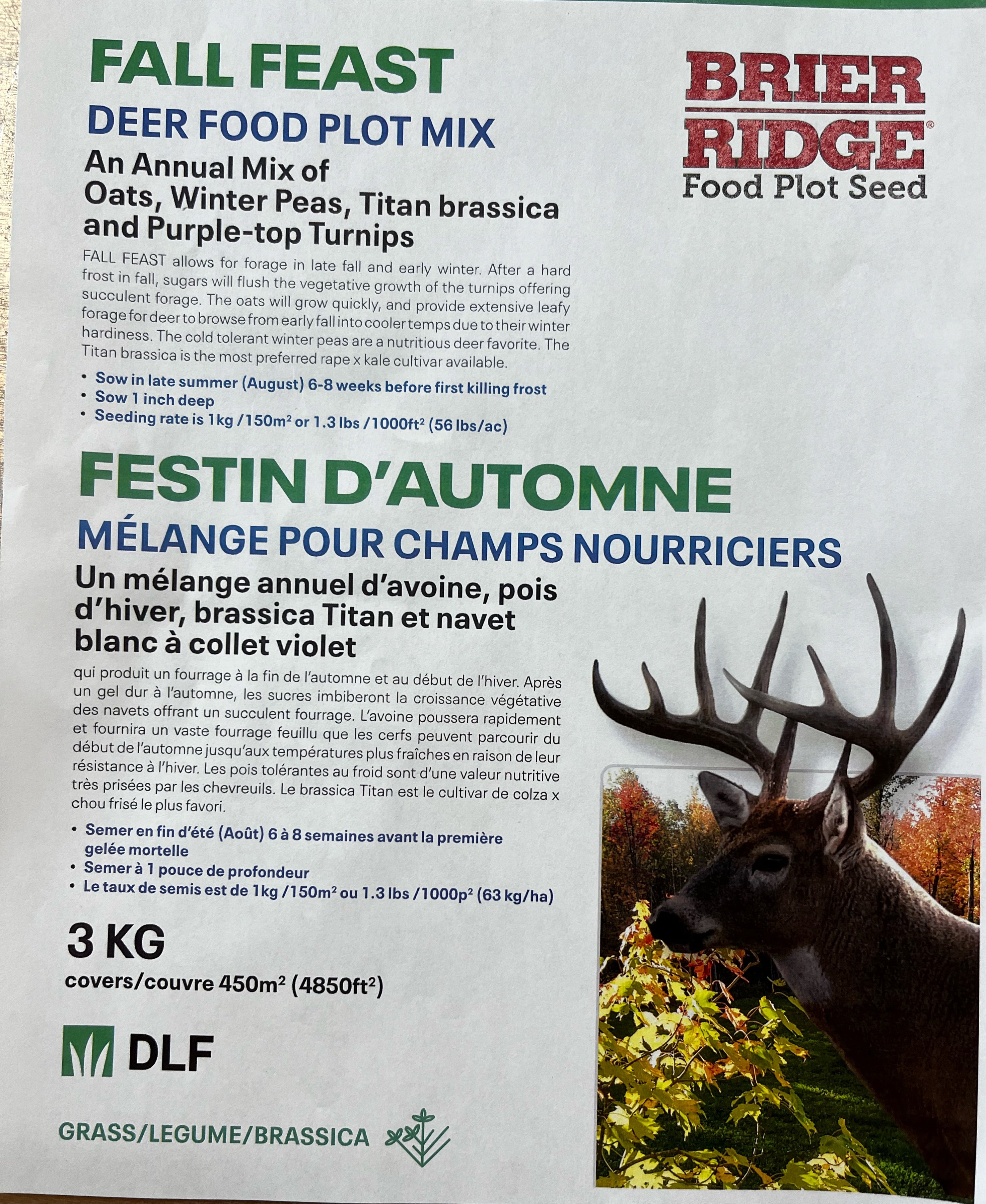 Fall Feast Deer Plot Mix 3kg – The Mercantile and Feed Company