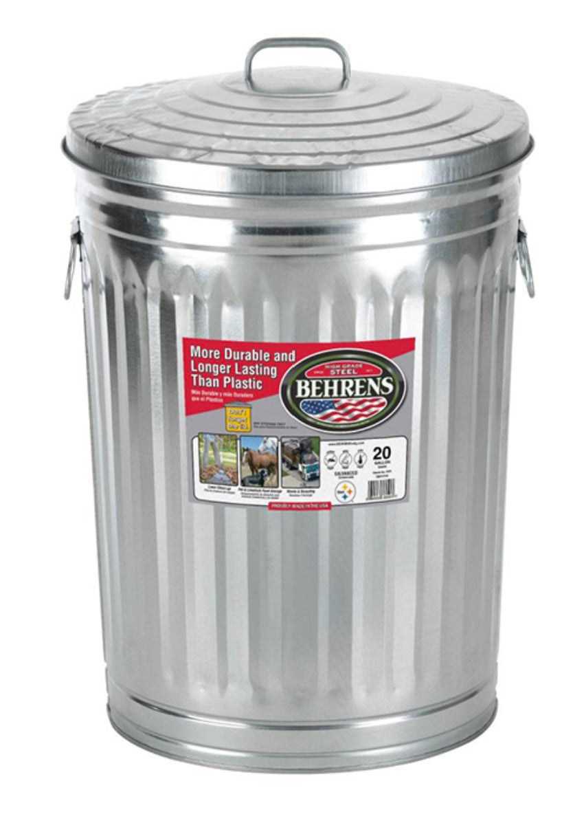 Behrens Galvanized Garbage Can with Lid 20G – The Mercantile and Feed ...